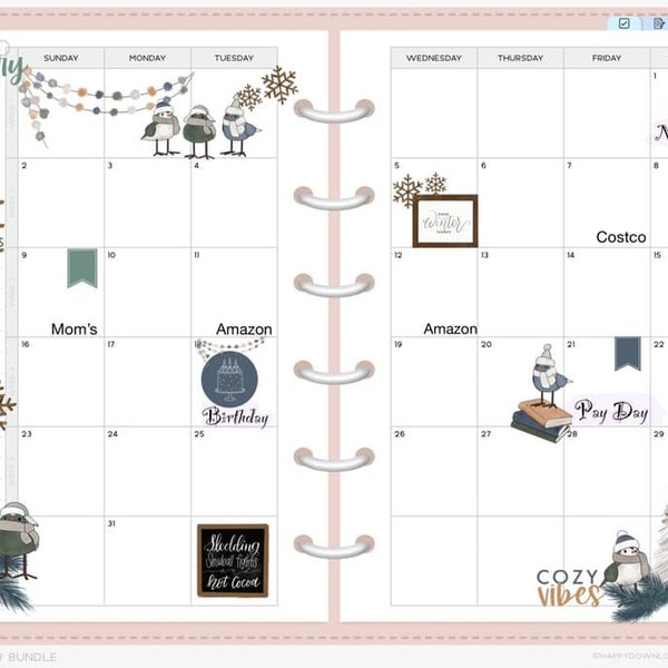 January Digital Stickers | New Year January Goodnotes Modern Stickers ...