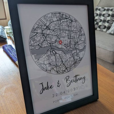 Personalised New Home Map Print & Frames House Shape Decor - Etsy UK