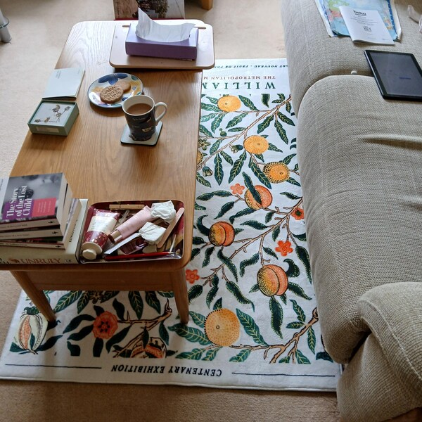 Yellow and Black Mid Century Modern Rug, Scandinavian Style, Living ...