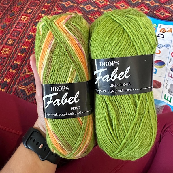 Wool Yarn DROPS Fabel Sock Yarn Gradient Yarn Superwash Yarn Ombre Yarn ...