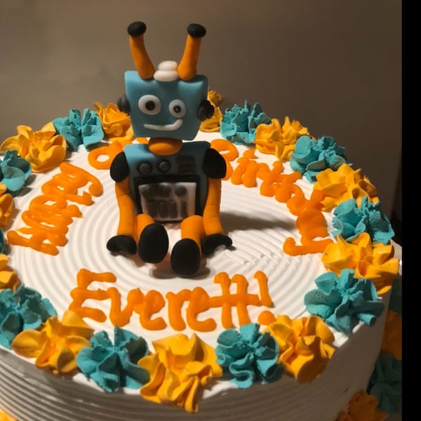 Robot Fondant Cake Topper - Etsy