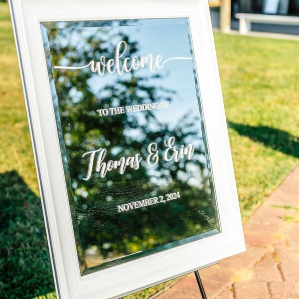 Classic Wedding Welcome Sign Decal /personalized Welcome Sign/bridal ...