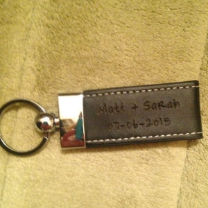 Personalized Leather Engraved Key Chain Key Ring Handsome Groomsmen ...