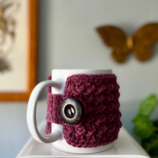 Honeycomb Mug Cozy Pattern | Crochet Mug Wrap | Mug Warmer Crochet ...
