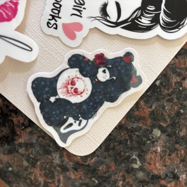Dark Romance Care Bear, Masked Men, Kindle Sticker, Bookish Stickers ...