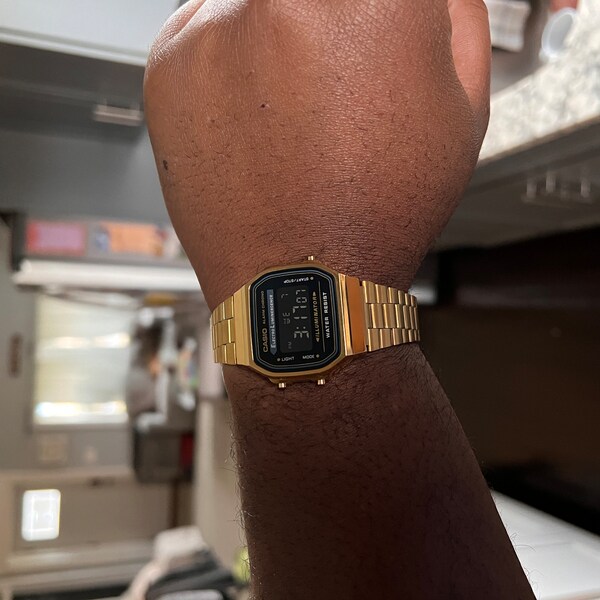 CASIO Gold/black A168WG Original Digital Illuminator Watch - Casio ...