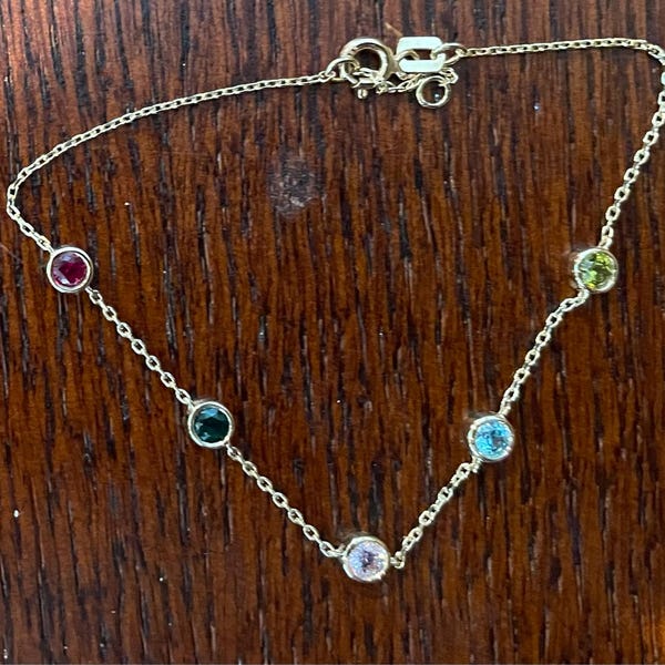 14K Gold Birthstone Bracelet -bracelets for Women - Friendship Bracelet ...