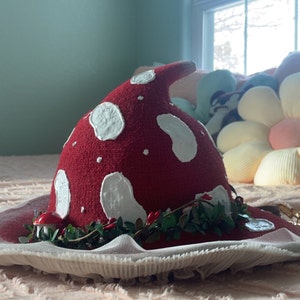 Inky Cap Mushroom Hat Witchy Wool Slouchy Tiktok Trend Mushroomcore ...