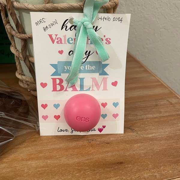 Editable Valentine LIP BALM Card, You're the BALM Tag, Lip Chap Tags ...
