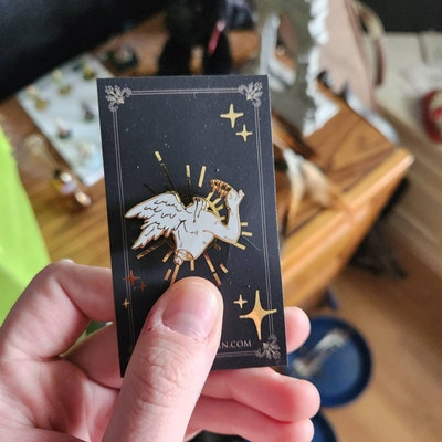 Wizened Seraph Biblically Accurate Angel Pin, Dark Gothic Enamel Pin ...