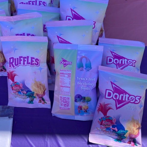 Trolls Birthday Party Treats Trolls Chip Bags Birthday Party Bundle ...
