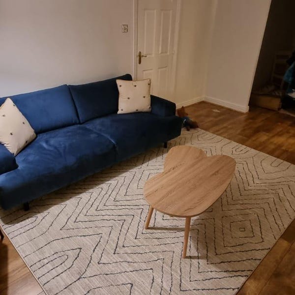 Super Soft Cream Tribal Berber Shaggy Living Area Rug Pastel ...