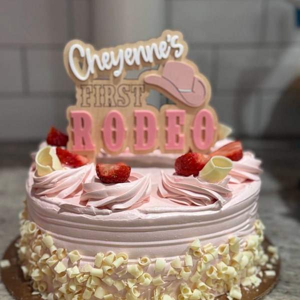 Personalized Cowgirl Cake Topper | First Birthday Cake Topper | Rodeo ...