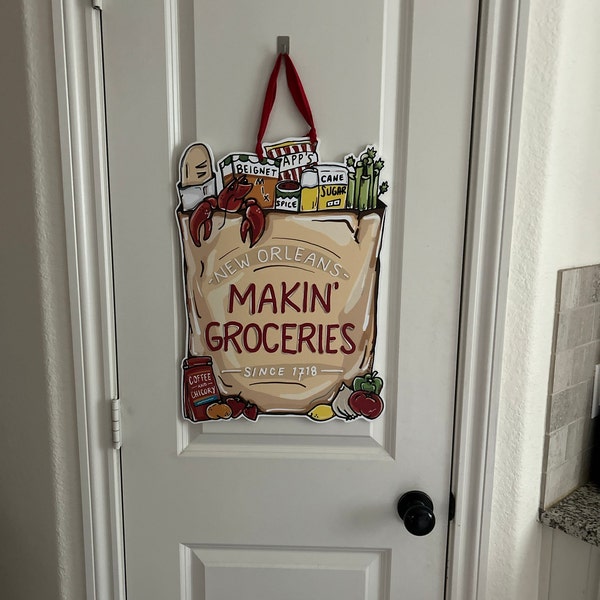 Makin' Groceries Door Hanger - New Orleans Art, Kristin Malone ...