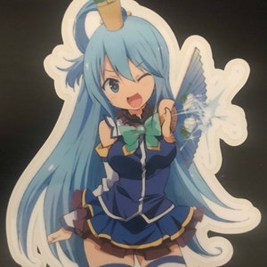 Aqua Version 2 Vinyl Sticker From Konosuba Anime Stickers Laptop ...