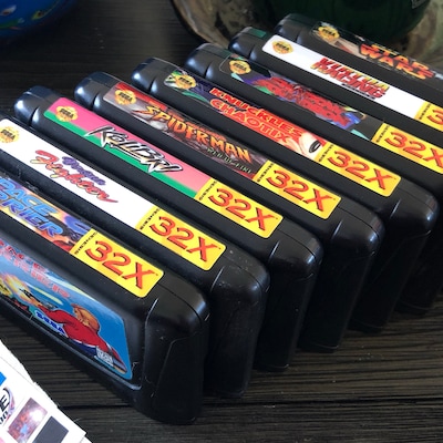 Sega Genesis 32x Sticker Labels for All 34 Custom Cartridge Game ...