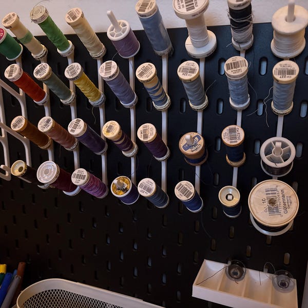 Skadis or Uppspel Pegboard Thread Spool Holder 500m/1000m - Sewing ...