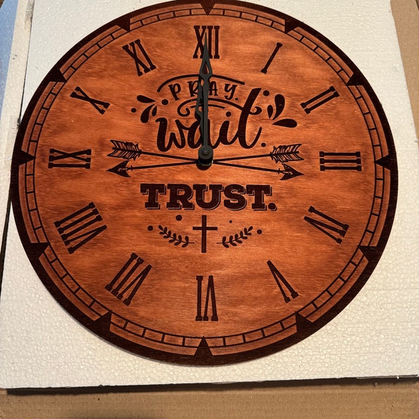 Pray Wait Trust Clock, Christian Clock, Pastor Retirement Gift, Pastor ...