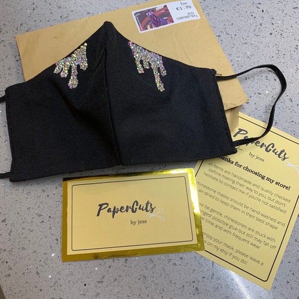 Euphoria-style Diamanté Tears Face Mask, Festival Mask for Burning Man ...