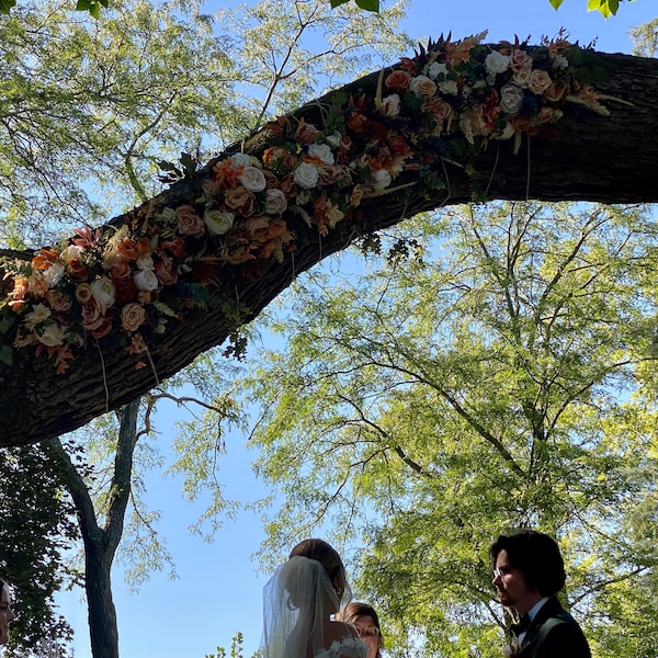 Terracotta Cream Arch Arrangement Arch Flowers Fall Wedding Orange ...