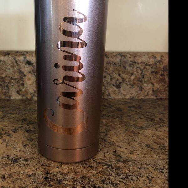 Name Decal - Rose Gold Decal - Chrome Decal - Vinyl Name Decal - Stanley Cup Decal - Yeti Decal ...