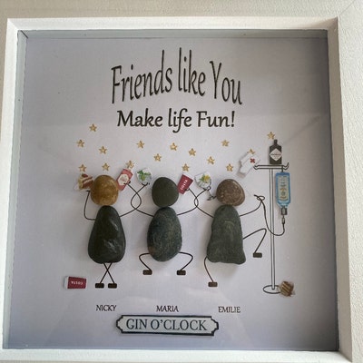 Best Friends Pebble Art Funny Friendship Gift Group of Best Friends ...