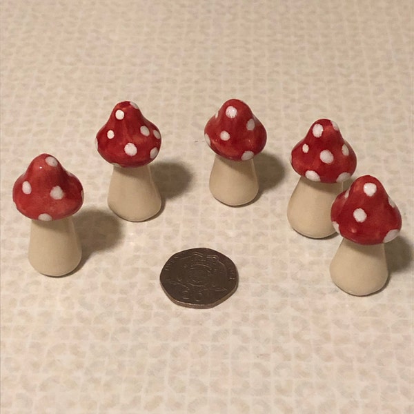 Toadstools, 5 Ceramic. - Etsy UK