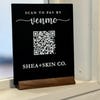 QR Code Scan to Pay W/ Wood Stand Scannable Acrylic Sign to Pay Venmo ...
