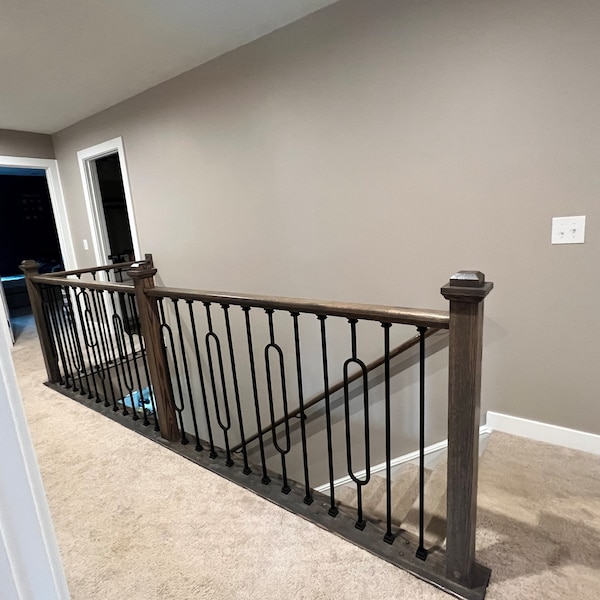 Satin Black Stair Iron Baluster: Modern Metal Spindle 1/2''x1/2''x44 ...