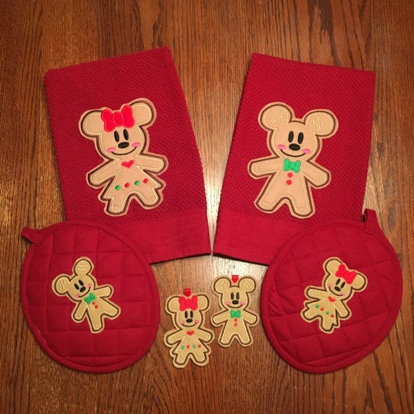 Minnie Mouse Gingerbread Cookie Applique Digital Embroidery Machine ...