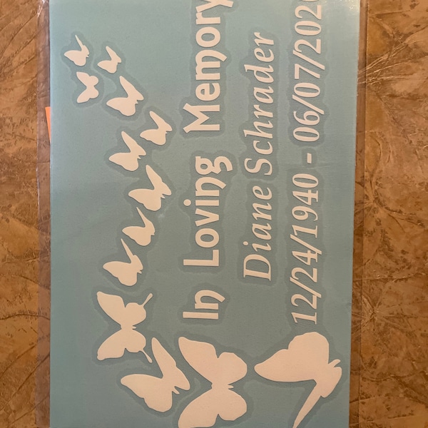 In Loving Memory Car Decal, Butterfly Memorial Decal, Personalized Car ...
