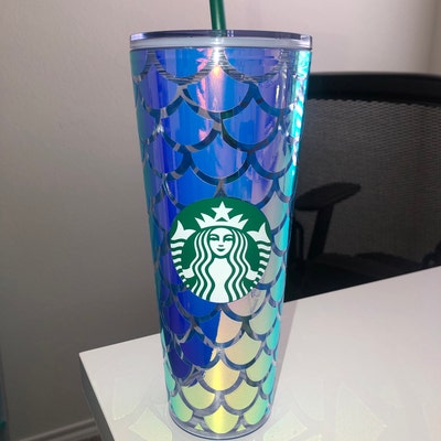 Seamless Mermaid Scales Cold Cup SVG, Mermaid Full Wrap for Acrylic Cup ...