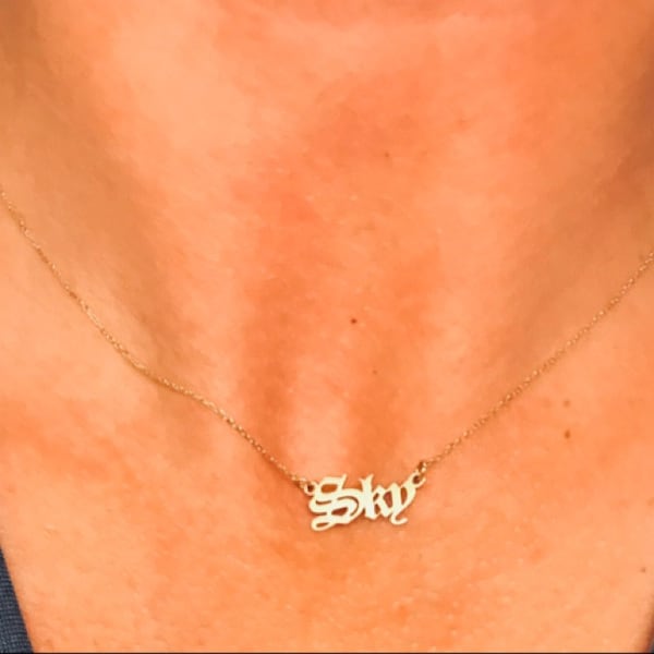 Tiny Name Necklace - Dainty Name Necklace - Mini Name Necklace ...