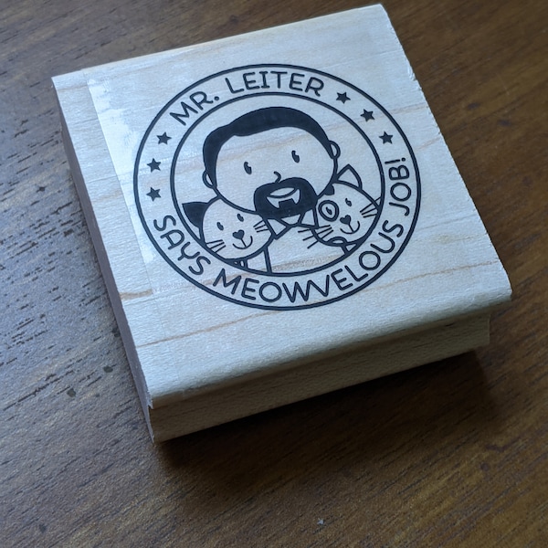 Personalized Male Teacher Rubber Stamp | Custom Classroom Design ...