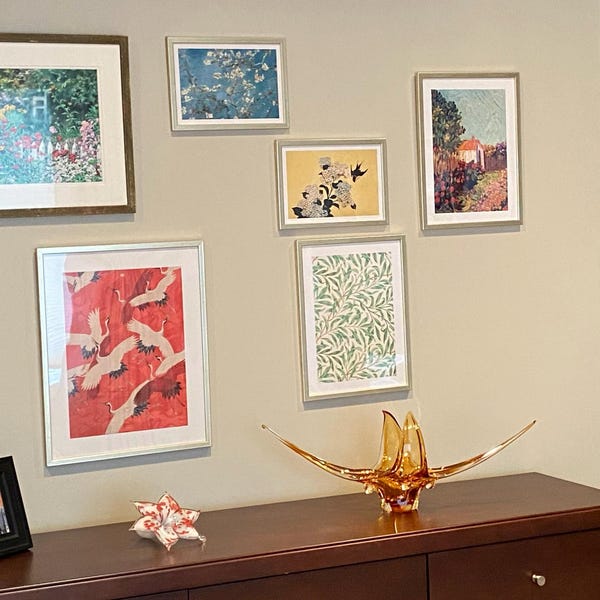 Eclectic Gallery Wall Set FRAMED Art With Colorful Wall Prints Bundle, Modern Wall Decor Ready ...