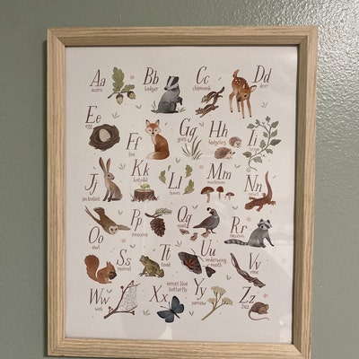 Woodland Alphabet Poster, Woodland Alphabet Print, Woodland Nursery ...