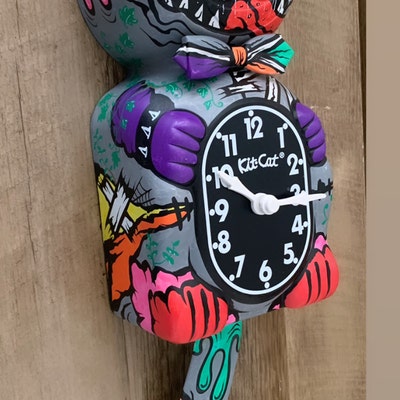 Neon Pop Kit-cat Klock© Custom Clock Fluorescent Colors Hype Tattoos ...