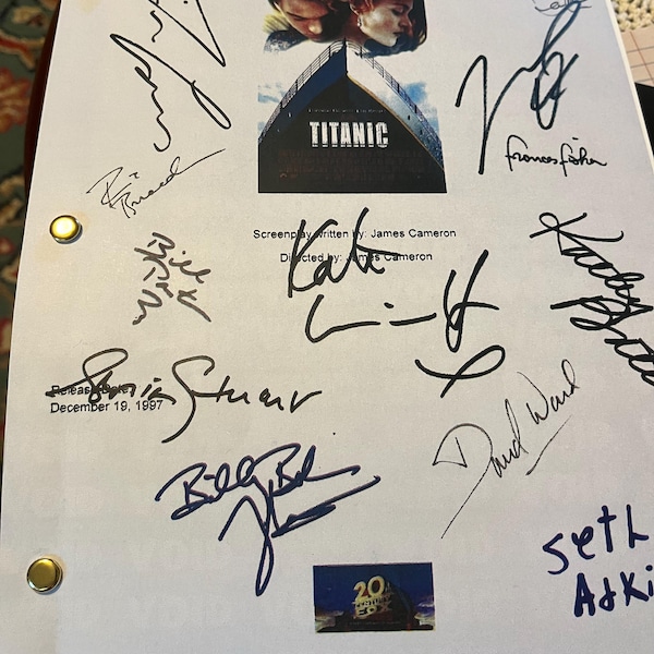 Titanic Movie Script Signed Autographed: James Cameron, Leonardo ...
