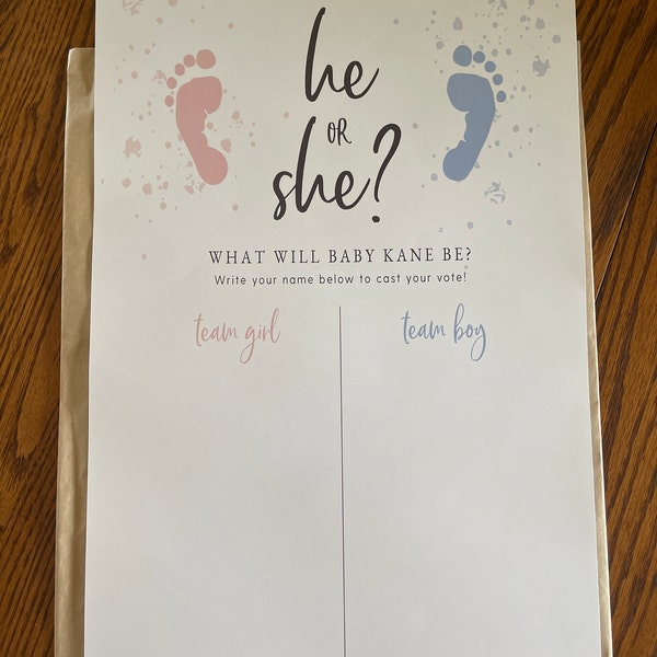 Gender Reveal Cast Your Vote Game, Gender Prediction Game, Baby Gender ...