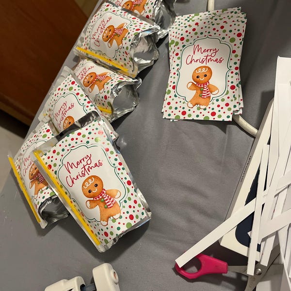 Christmas Party Bundle, Gingerbread Chip Bags, Printable Christmas ...