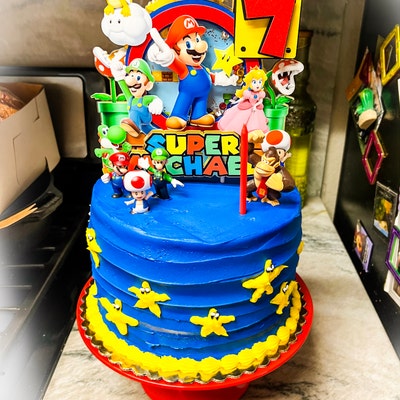 Super Mario Cake Topper, Mario Cake Topper Shaker With LED Lights ...