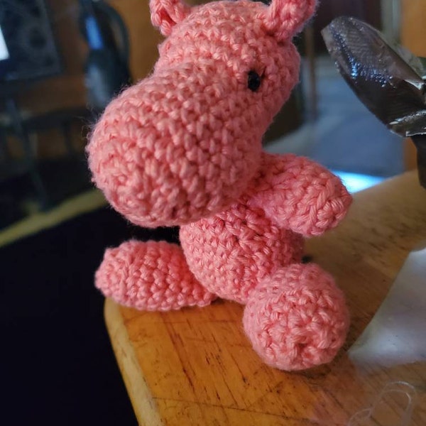 Mini Hippo Amigurumi Pattern, Mini Crochet Hippo Tutorial, Crochet ...
