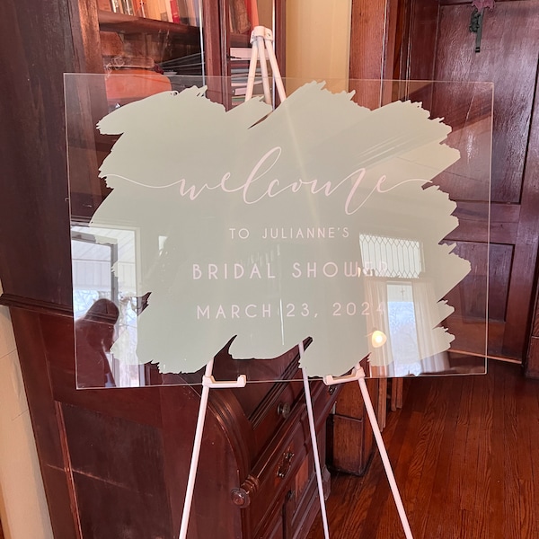 Brushed Bridal Shower Welcome Sign, Acrylic Wedding Shower Sign, Bridal ...