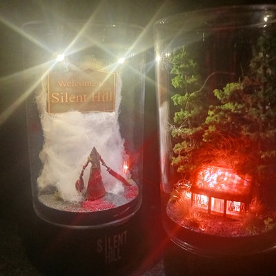 Glass Dome LED Cabin in the Wood Diorama Inspired Form Evil Dead Movie ...
