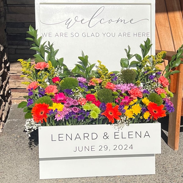 Downloadable Wedding Sign Flower Box Diy Wedding Sign Plans Flower Box Welcome Sign For Wedding