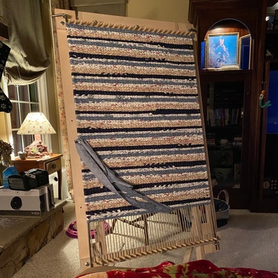 Adjustable Twining Loom for Rag Rugs, Place Mats and Potholders. Maple ...