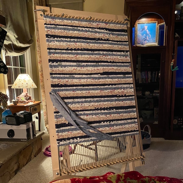 Adjustable Twining Loom for Rag Rugs, Place Mats, and Potholders. Maple ...