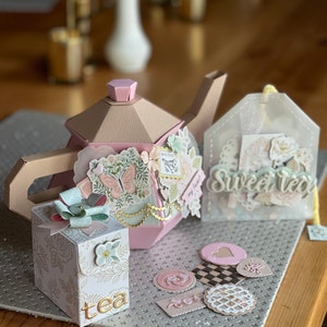 SVG Bundle: 3D Teacup SVG File and 3D Teapot SVG File Tea Party Bridal ...