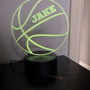 Basketball Personalized LED Night Light Custom Gift for Fans, Sports ...
