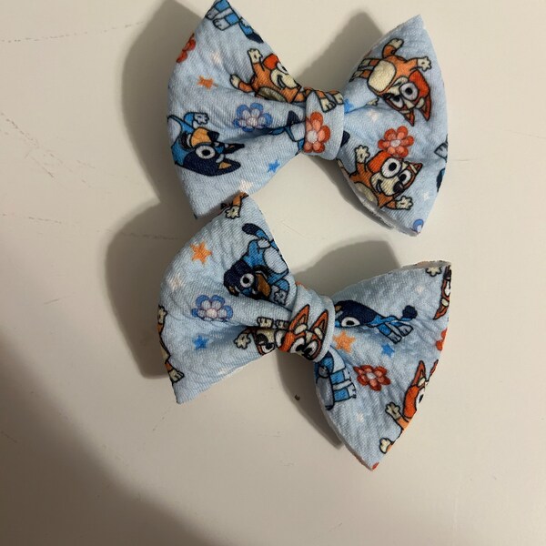 BLUEY Inspired Hair Bows | BLUEY and BINGO Inspired Girls Bows ...